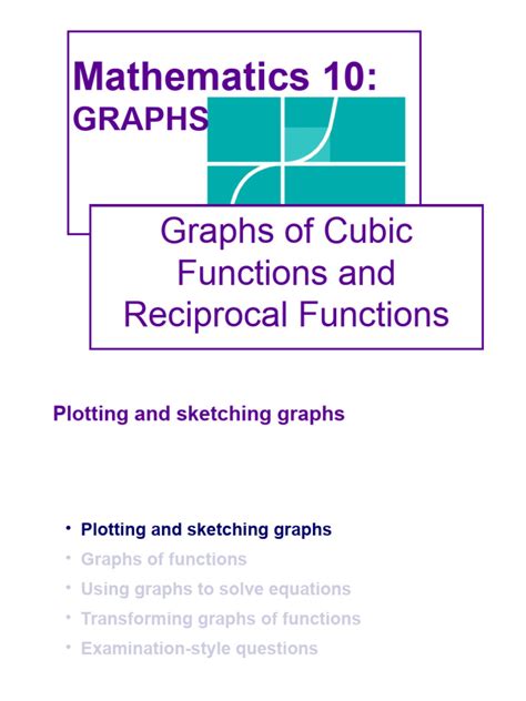 Graph Of Cubic Functions And Reciprocal Functions Pdf Algebra