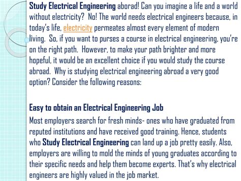 Ppt Check Here Good Reasons To Study Electrical Engineering