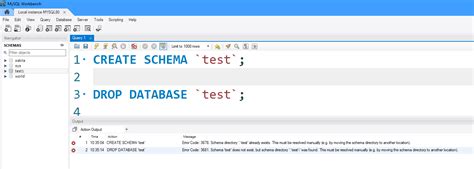 database mysql 8 0 create new db schema directory already exists