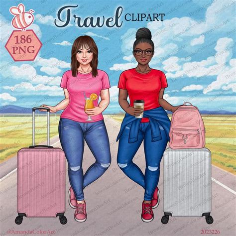 Girls Trip Clipart Travel Girl Clipart Travel Png Fashion Clipart