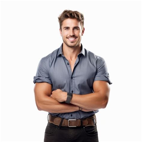 Premium Ai Image Front View Mid Body Shot Of An Extremely Handsome
