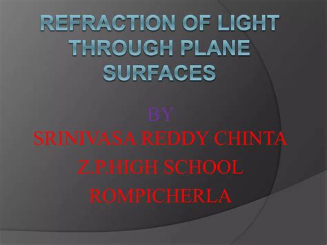 Refraction Plane Power Point Presentaion Pptx