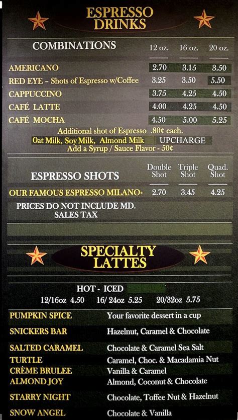 Bitty Beaus Coffee Menu Full Menu Update 2025