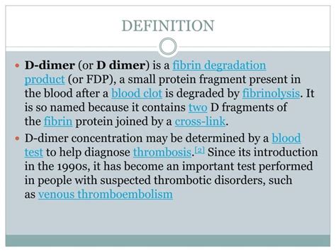 D Dimer Test And Sample Collection Procedure PPTX