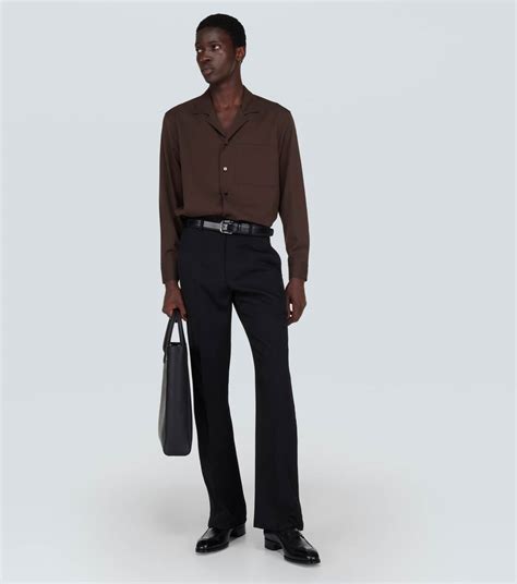 Wool Shirt In Green Burberry Mytheresa