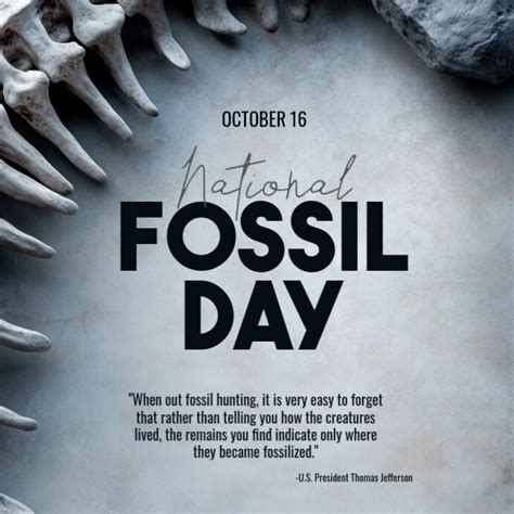 Grey National Fossil Day Instagram Post Template Postermywall