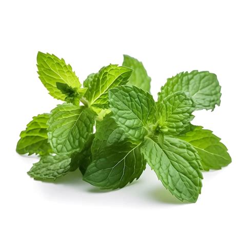 Un Montón De Hojas De Menta Fresca Sobre Un Fondo Blanco Foto Premium