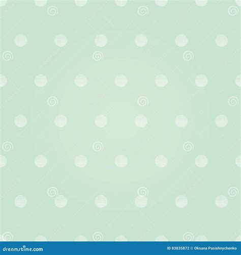 Vector Vintage Mint Green Polka Dots Circles Seamless Pattern