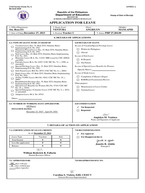 Teacher Maternity Leave Application Pdf