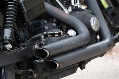 Motorcycle Engine Chrome Plated And Strong Appearing Stock Image