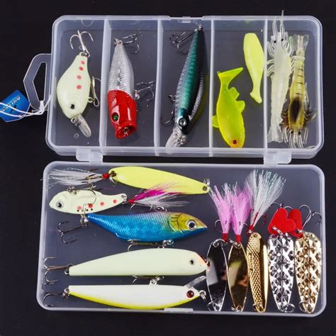 Pcs Fishing Lure Kit Mixed Luminous Night Fishing Minnow Lure Frog Lure VIB Metal Isca