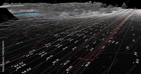 Digital Terrain Model Transportation Area Obtained From Lidar Scanning Results Bim Dtm Stock