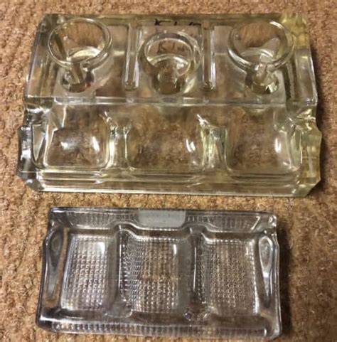 Writing Instruments And Accessories Antique Set Of Two Glass Desk