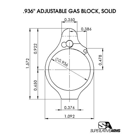 936” Adjustable Gas Block Stainless Steel Solid Set Sc
