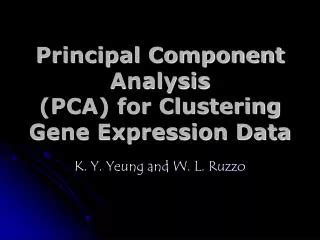 PPT Principal Component Analysis PCA For Clustering Gene Expression