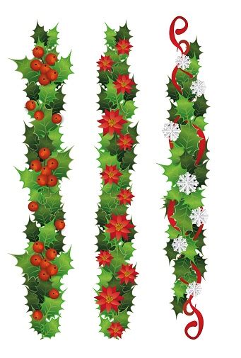 수직 홀리 식물은 붉은 열매와 녹색 잎으로 경계를 이룹니다 0명에 대한 스톡 벡터 아트 및 기타 이미지 0명 12월 갈란드 장식품 Istock