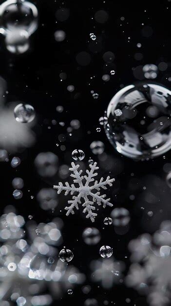 Premium Photo Stunning Twinkling Snowflake Bubble With Intricate Ice