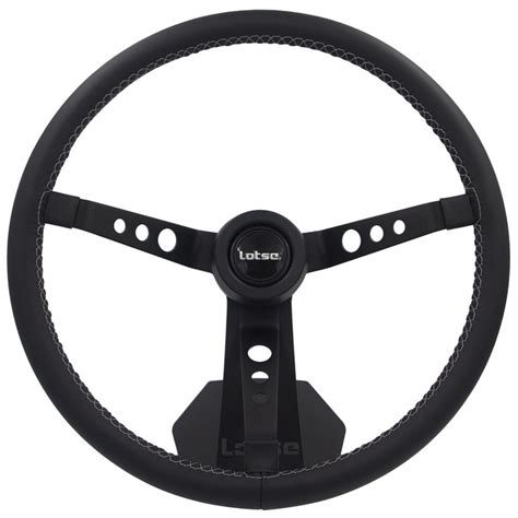 Volante Classico Lotse Big Block S Couro Preto Haste Preta