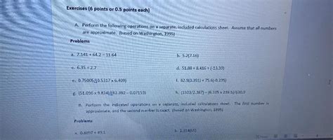 Solved Exercises 6 Points Or 0 5 Points Each A Perform Chegg Com