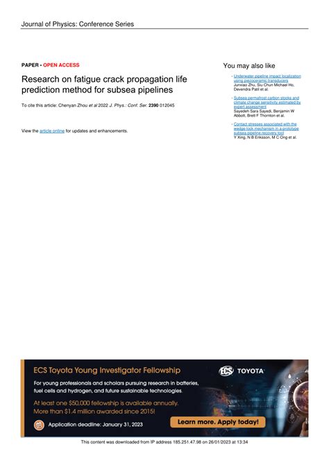 Pdf Research On Fatigue Crack Propagation Life Prediction Method For