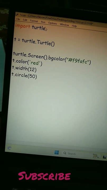 Circle ⭕ Using Python Idle Coding Python Viral Pythonprogram