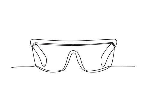 Premium Vector A Laboratory Goggle Lab Equipment Oneline Drawing