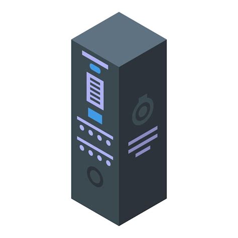 Premium Vector Black Server Tower Operating With Data Isometric View