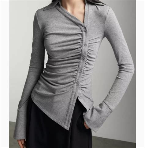 アシンメトリーvネック ブラウス（イエベ秋）（シャツブラウス）｜イエベ服専門通販iebel（iebel（イエベル））