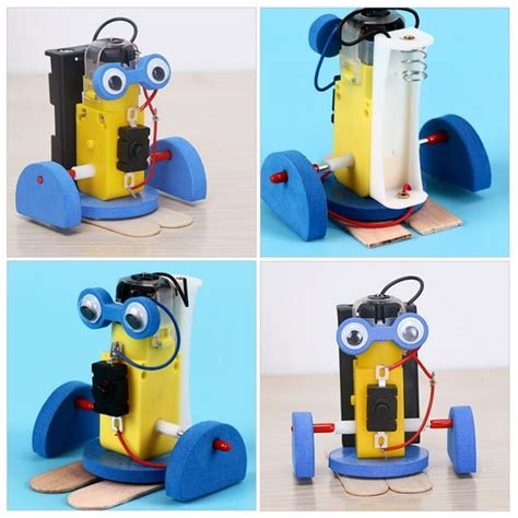 Worgeous 2pcs Mini Diy Assembly Crawling Robot Kit For New Year