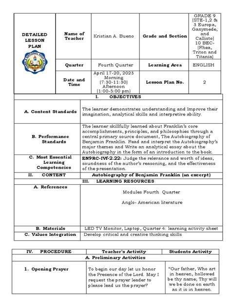 Dlp 4th Quarter Autobiography Pdf