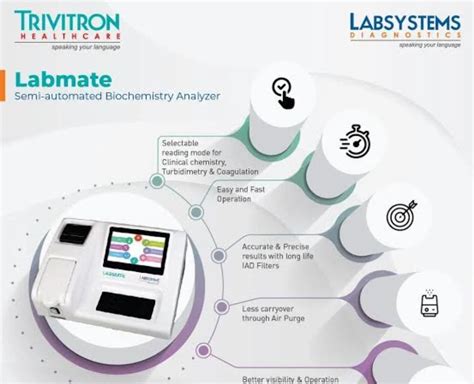 Labmate Biochemistry Analyzer Lamp Flowcell Pm Kits Tubing For Laboratory User Input