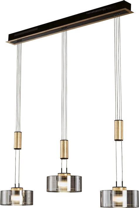 Fischer And Honsel Led Pendelleuchte Lavin 3 Flammig Sandschwarzgold