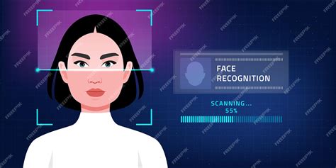 Premium Vector Facial Futuristic Smart Biometric Scanning For Face