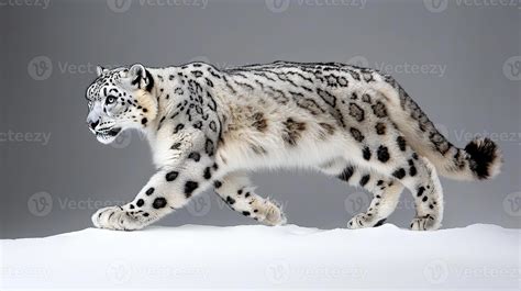 Majestic Snow Leopard Walking On Snow Stunning Wildlife 57163000 Stock