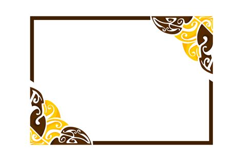 Yellow And Brown Blue Ornament Border Design 13078451 Png