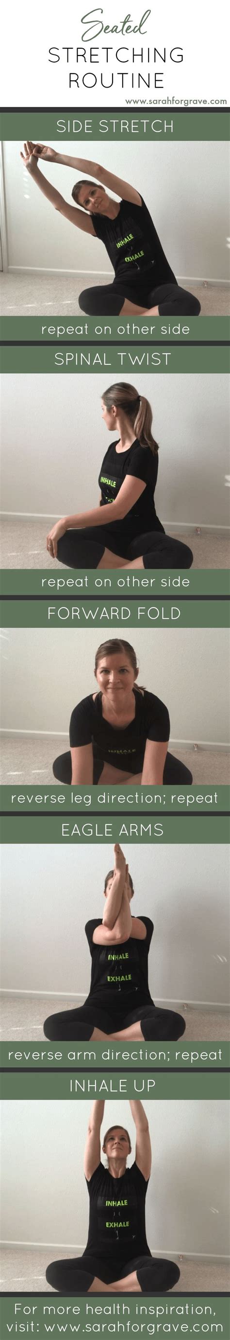 Seated Stretching Routine Video And Infographic Sarah Forgrave