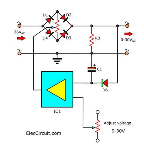 AC Variable Power Supply Circuit With PCB 0 30V 3A Power Supply Circuit Power Supply