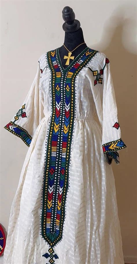 Ethiopian And Eritrean Traditional Dress Gonder Kemis Etsy