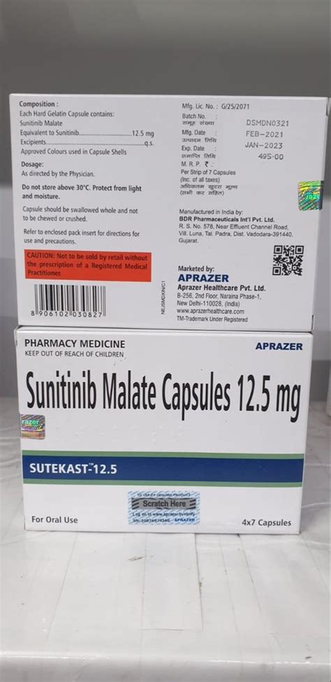 Sunitinib Malate Capsules Sunitinib Capsules Latest Price