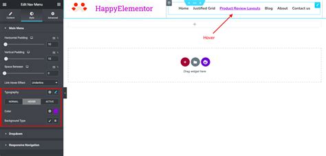 Nav Menu HappyAddons