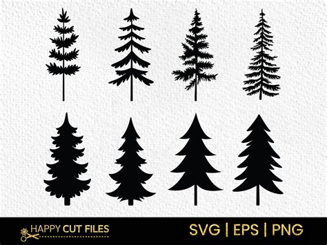 Christmas Tree Svg Bundle Pine Tree Graphic By Happycutfiles · Creative Fabrica