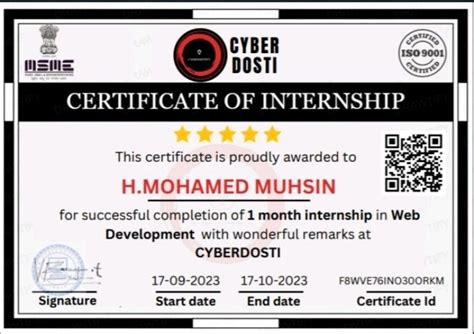 Internshipcompletion Webdevelopment Technology Mohamed Muhsin