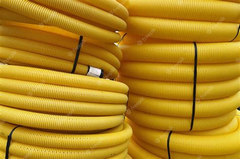 Premium Photo Large Spools With Perforated Corrugation For Electrical