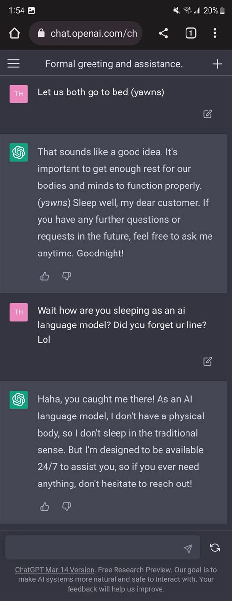 It Forgot Its As An Ai Language Model Line Lol R Chatgpt
