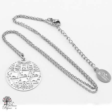 Pendentif Acier Inox Arbre De Vie