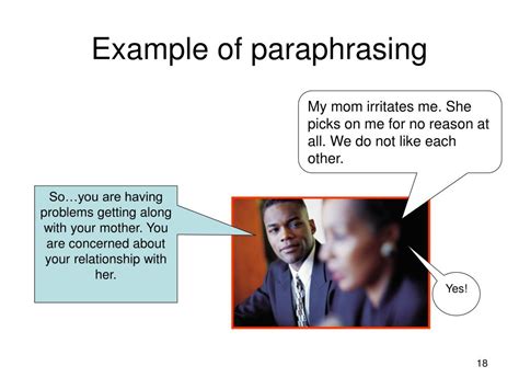 Paraphrasing In Communication Examples