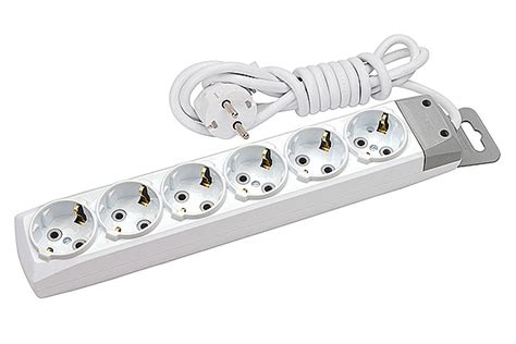 Six Grounded UPS Socket 2 Meters Wired Fişli Kablo Spiral Kablo