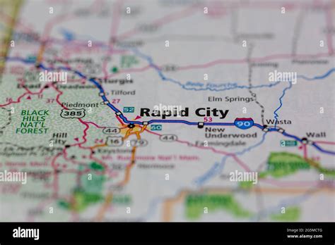 Rapid City South Dakota Usa Shown On A Geography Map Or Road Map Stock