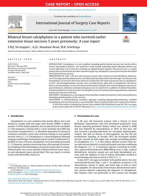 Pdf Bilateral Breast Calciphylaxis In A Patient Who Survived Earlier