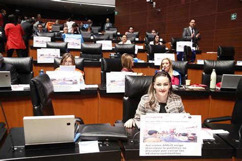 Senadoras Y Senadores Del Pan Durante La Sesión Ordinaria Pan Senado 2024